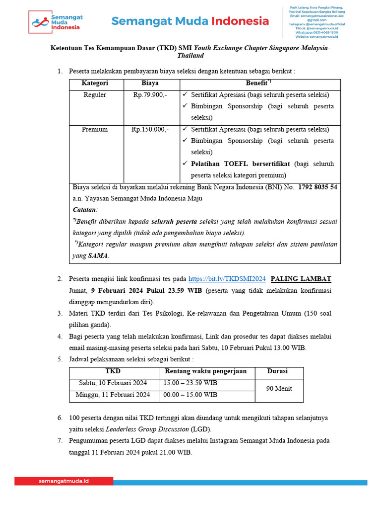 Ketentuan TKD-FEB 2024 | PDF
