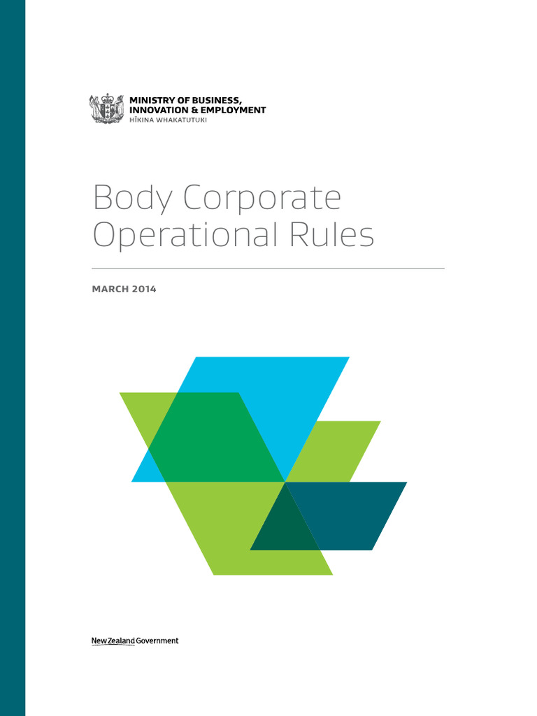Unit Titles Body Corp Operational Rules | PDF | Lease | Copyright
