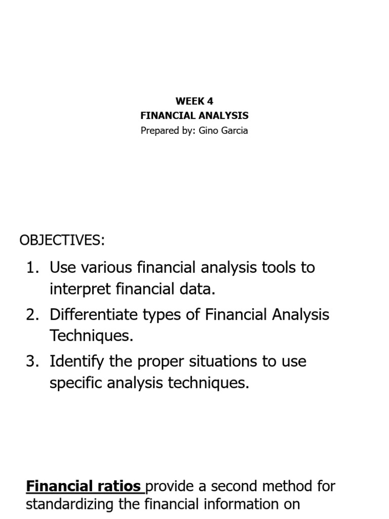 WEEK 4 - Financial Analysis | PDF | Debt | Inventory