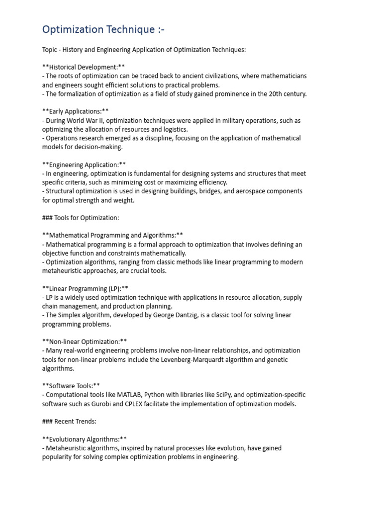 Optimization Technique | PDF