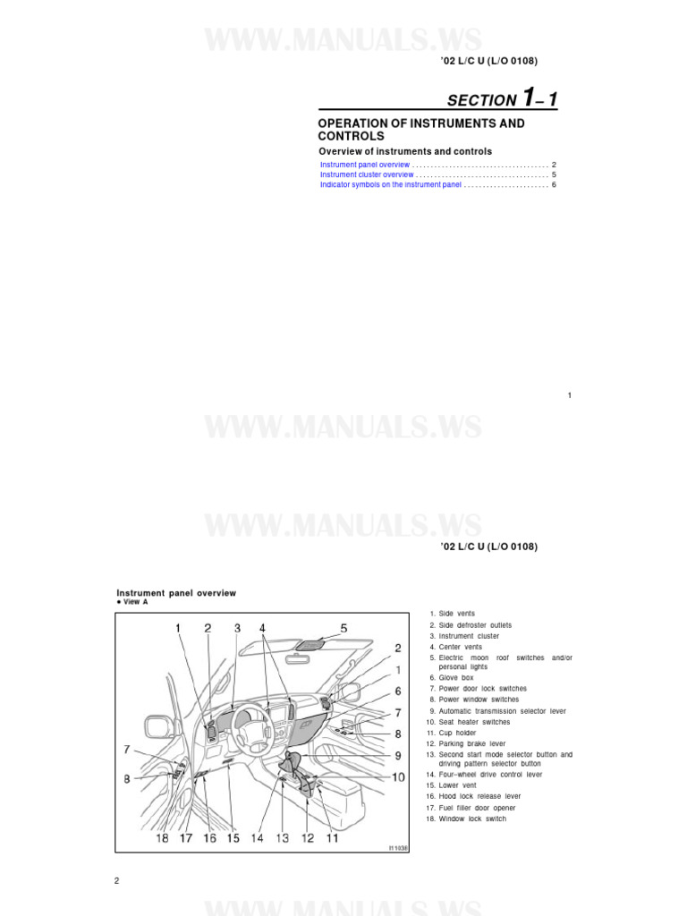 Toyota Land Cruiser Owners Manual 2002 | PDF