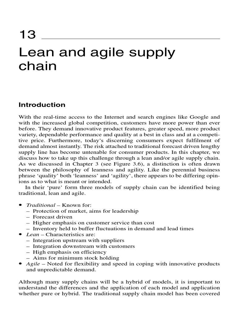 Merged Lean and Agile SC | PDF | Lean Manufacturing | Inventory