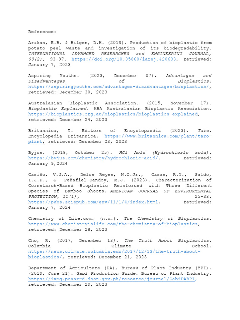 Reference Final | PDF | Materials | Organic Polymers