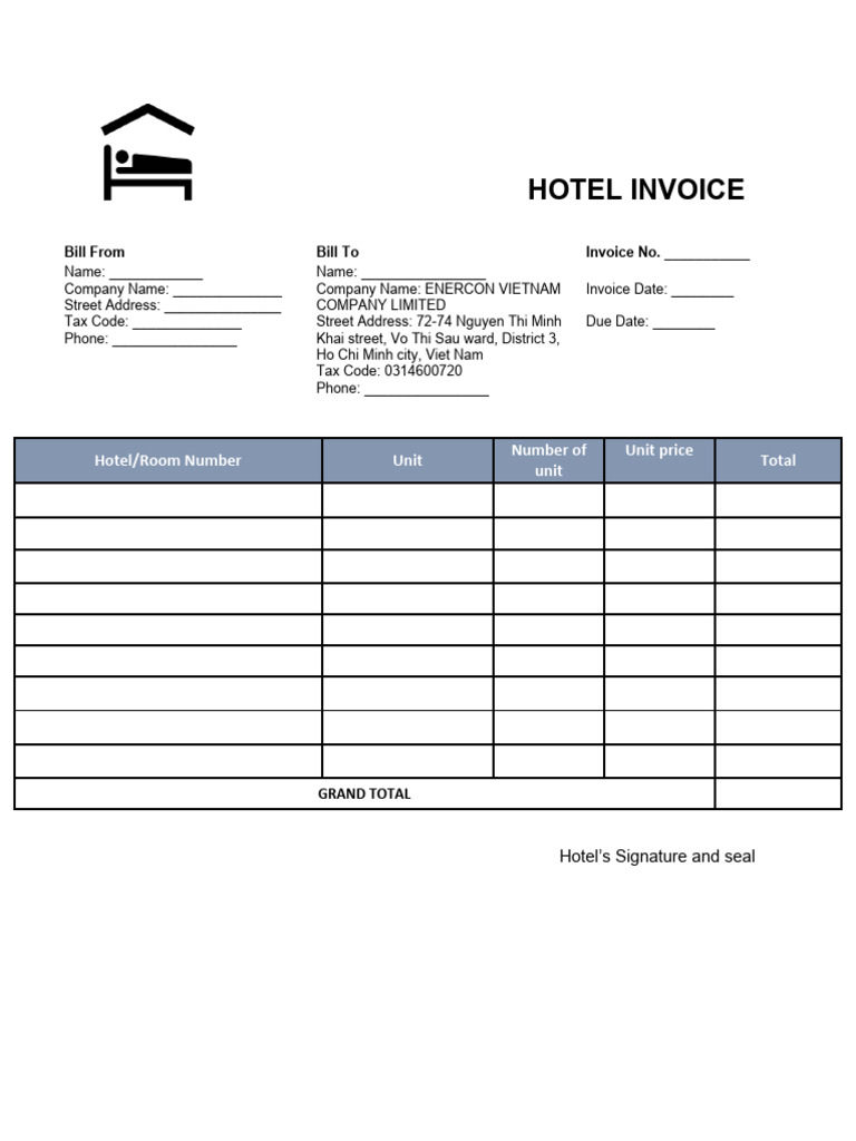6.hotel Invoice Template | PDF