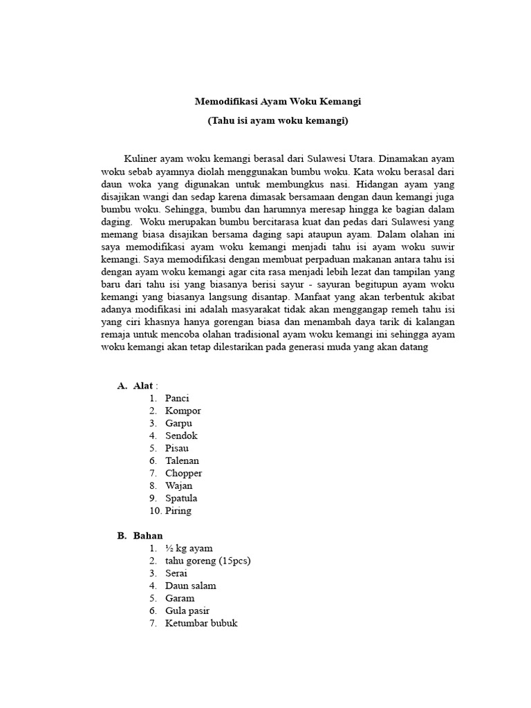 Modifikasi Tahu | PDF