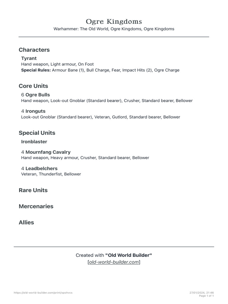 Warhammer Ogre Kingdoms Guide | PDF