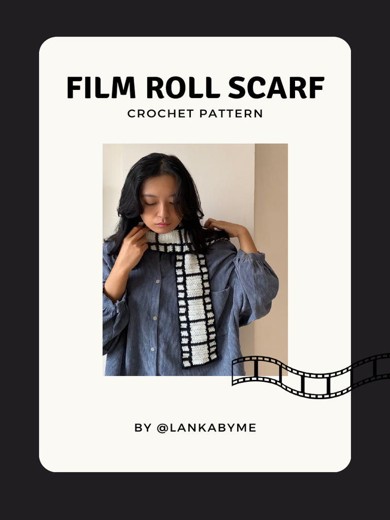 Film Roll Scarf Crochet Pattern | PDF
