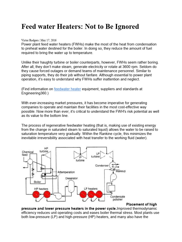 HP Heaters - Not To Be Ignored | PDF | Boiler | Steam