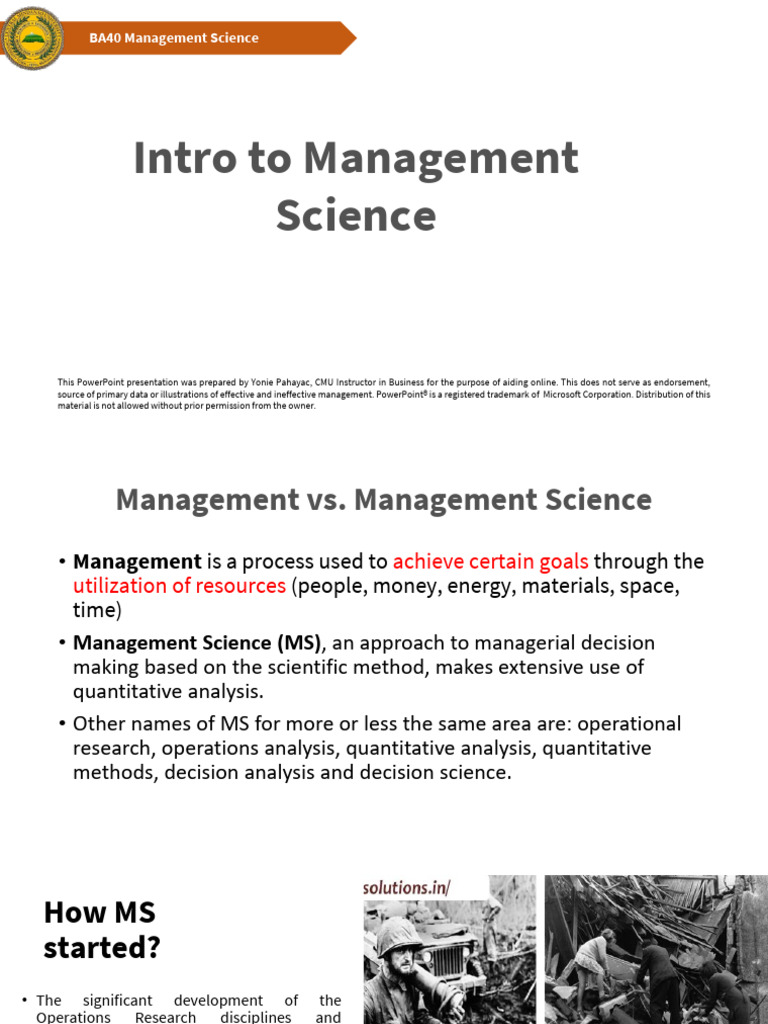 MANSCI-PPT | PDF | Forecasting | Business