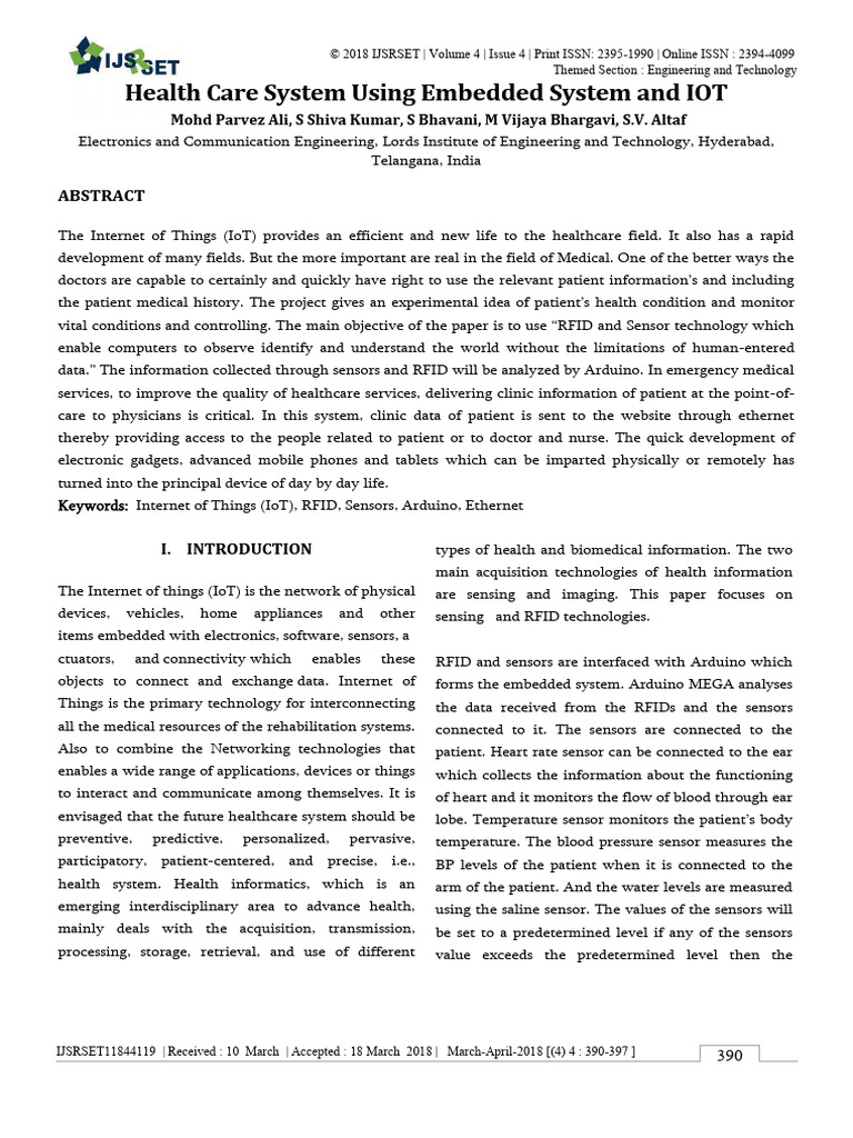 Health Care System Using Embedded System | PDF | Arduino | Liquid Crystal Display