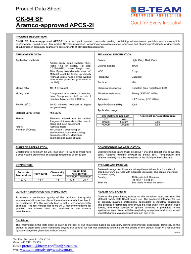 ck-54 - SF - Aramco - Apcs Polymer | PDF | Filtration | Shelf Life