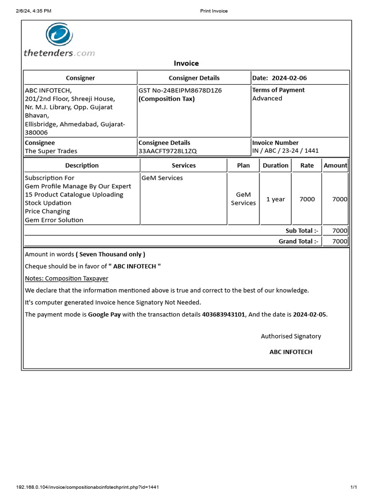 The Super Trades - Invoice | PDF | Invoice | Business