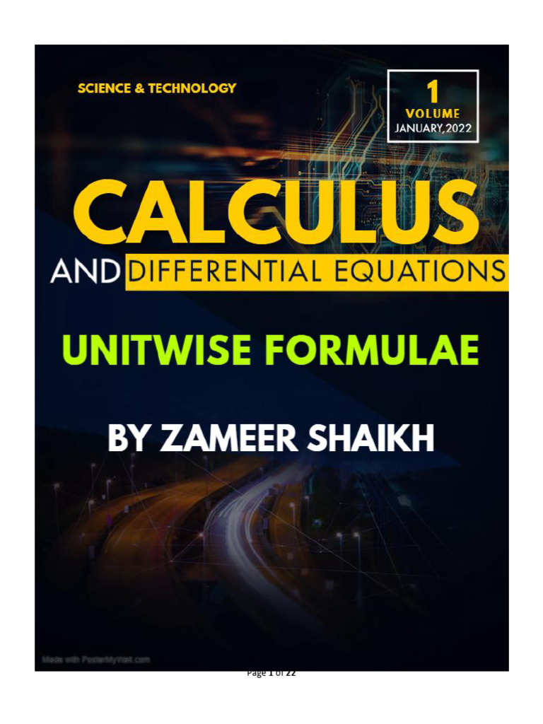 C&DE Unitwise Formulae | PDF | Sequence | Equations