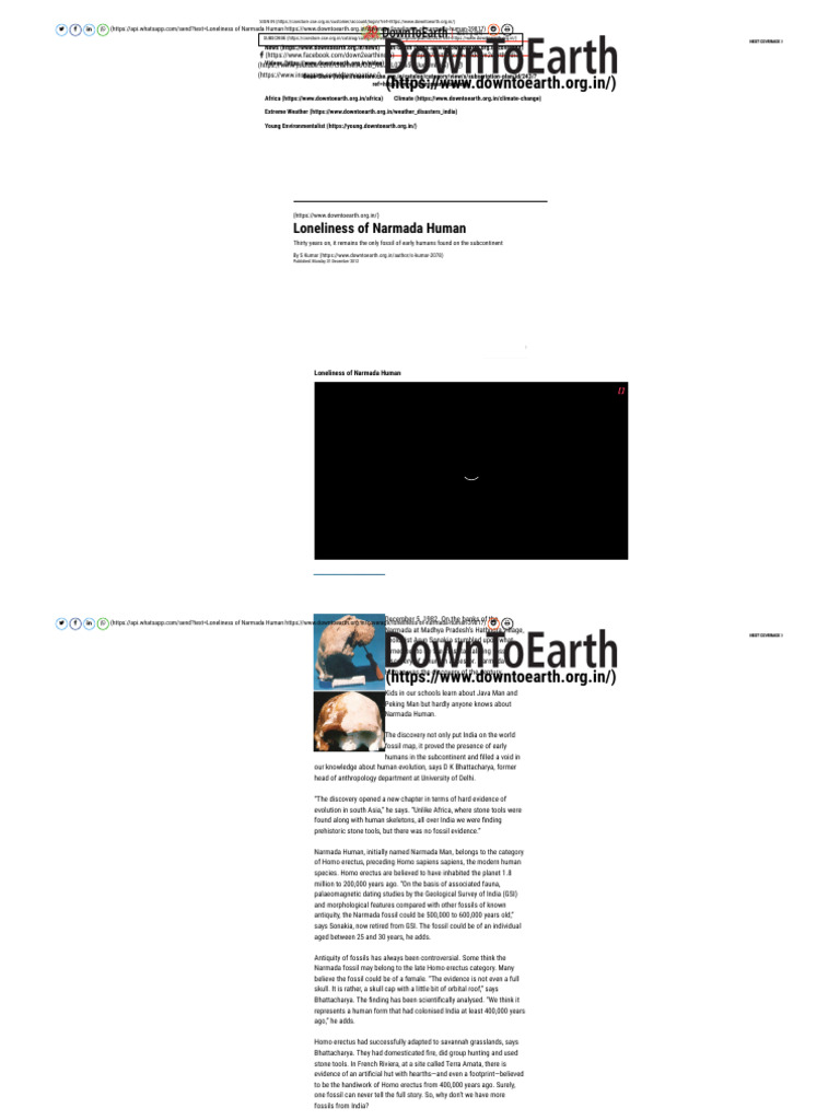 Narmada Human: India's Fossil Legacy | PDF | Cotton | Agriculture