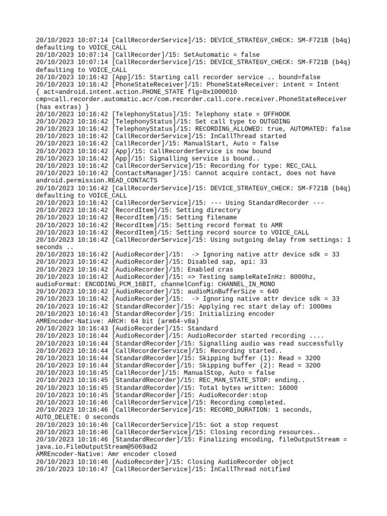 CallRecord Log | PDF | Information And Communications Technology | Information Technology