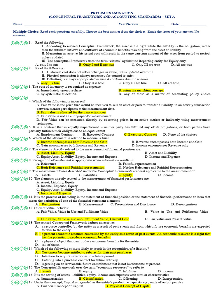 Midterms Exam Bsma Answer Key | PDF | Historical Cost | Equity (Finance)