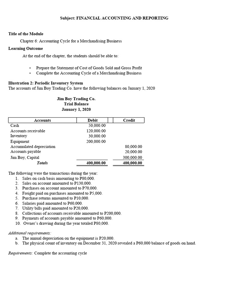 Chapter-6-FAR-Periodic-Accounting-Cycle | PDF | Expense | Debits And ...