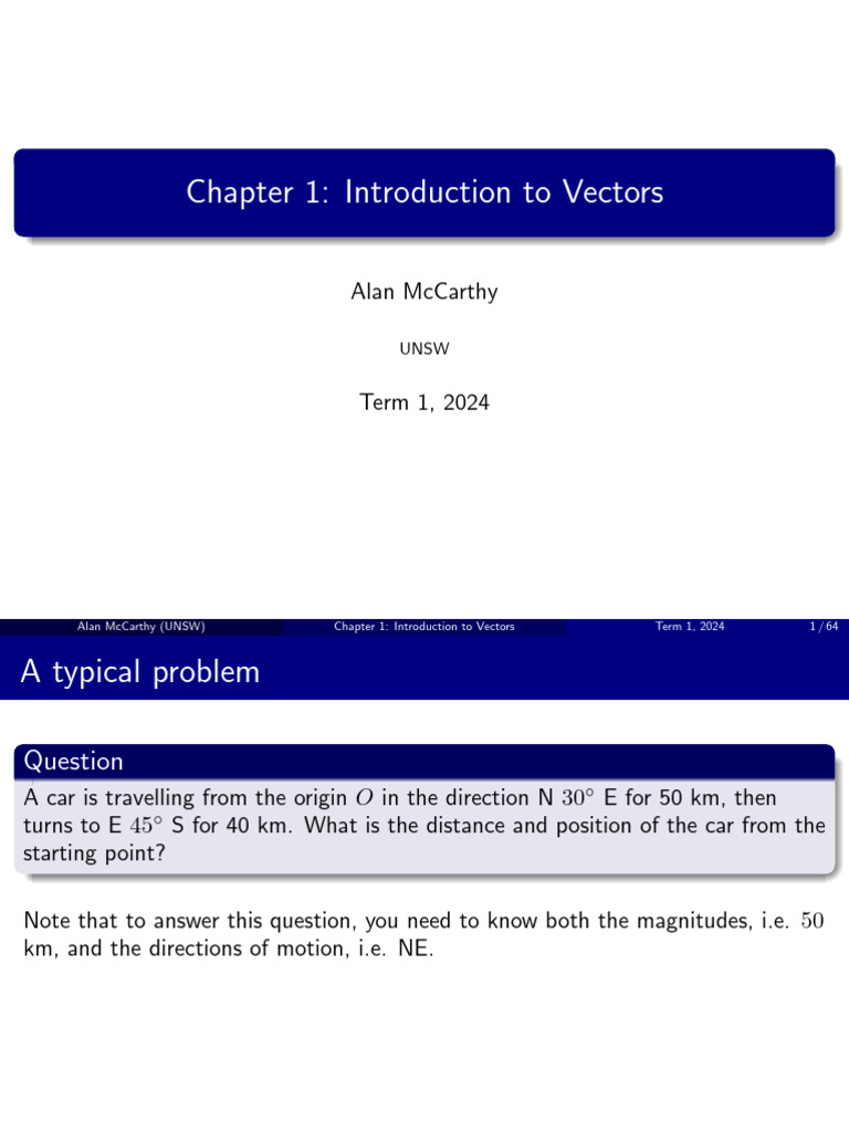 Chapter 1 | PDF | Euclidean Vector | Vector Space