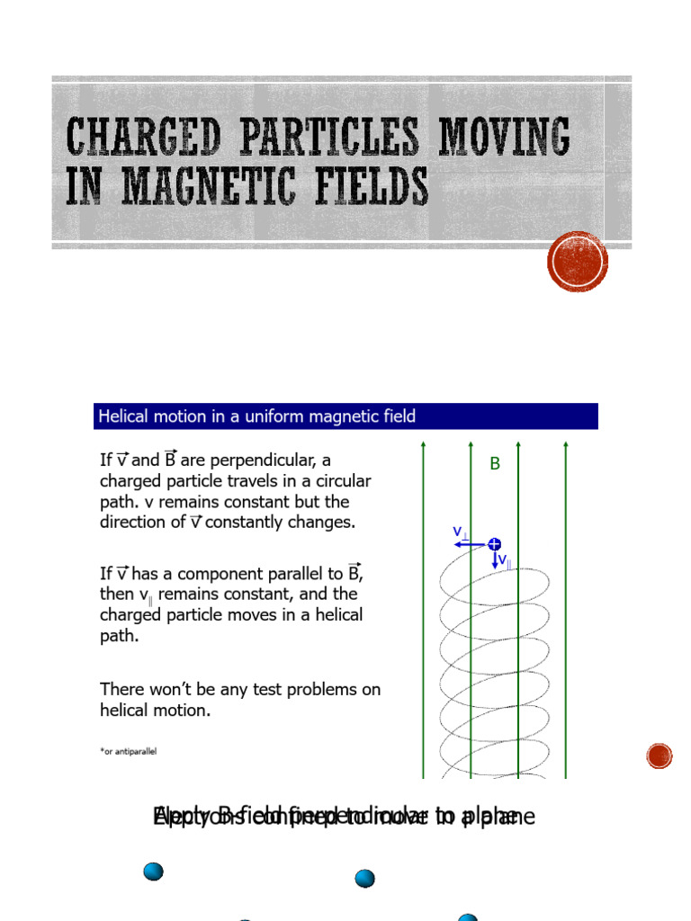Lesson D Charged Particles Moving in Magnetic Fields | PDF | Magnetic ...