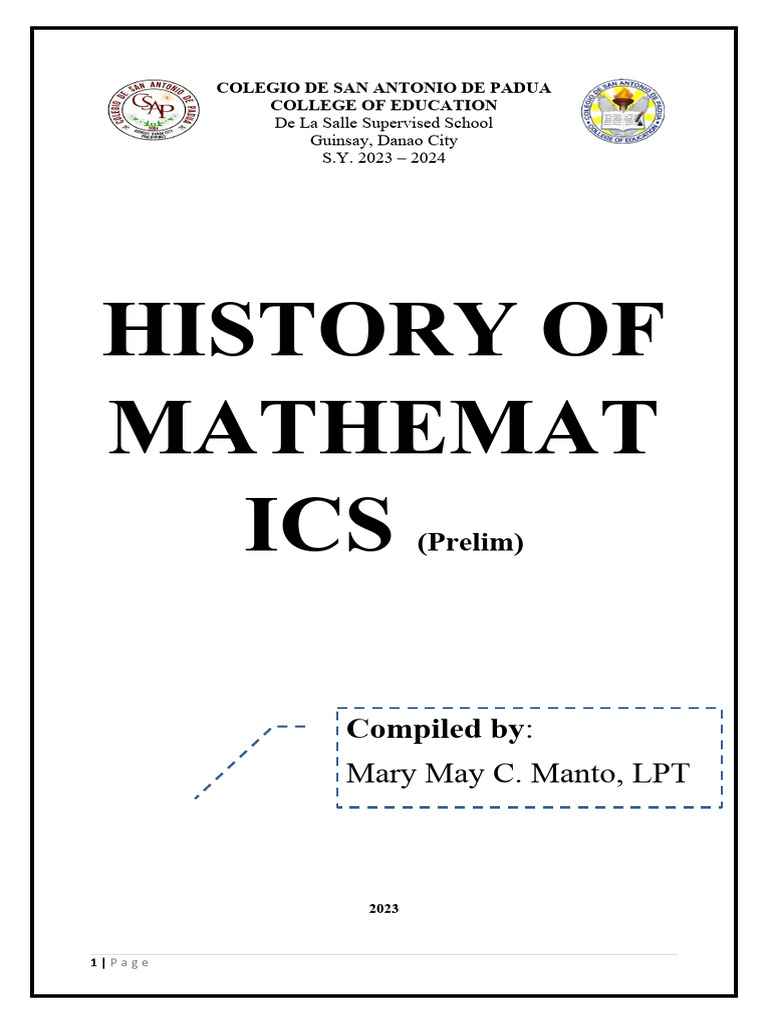 History of Mathematics Prelim Module | PDF
