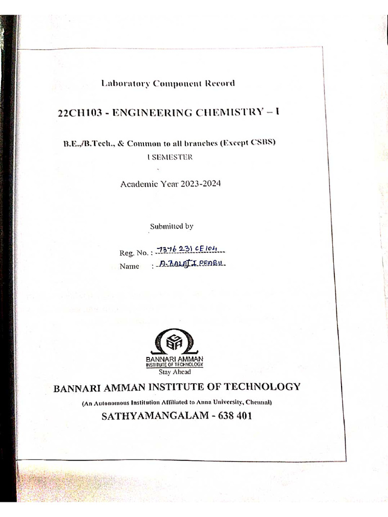 Engineering Chemistry | PDF