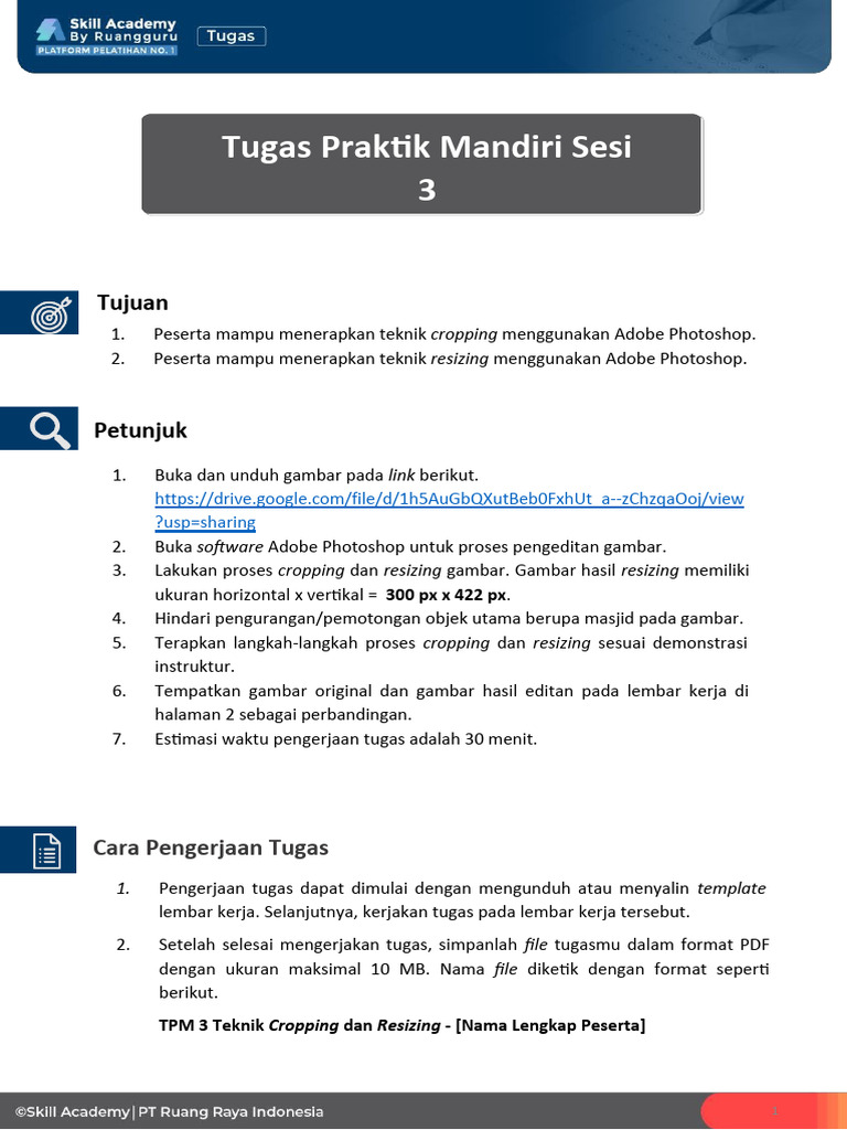 TPM 3 Teknik Cropping Dan Resizing - Ilma | PDF