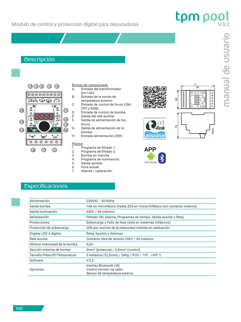 Manual de usuario TPM-Pool Ed2 | PDF | Software de la aplicacion | Relé