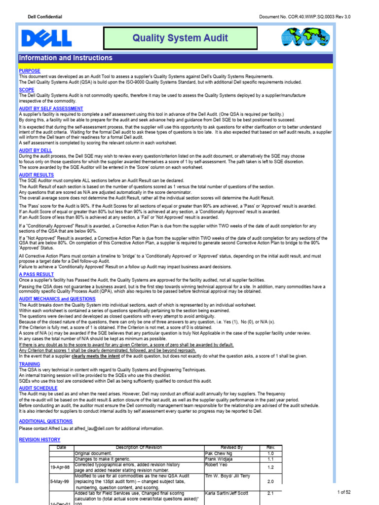 Dell QSA Audit Checklist - CN | PDF