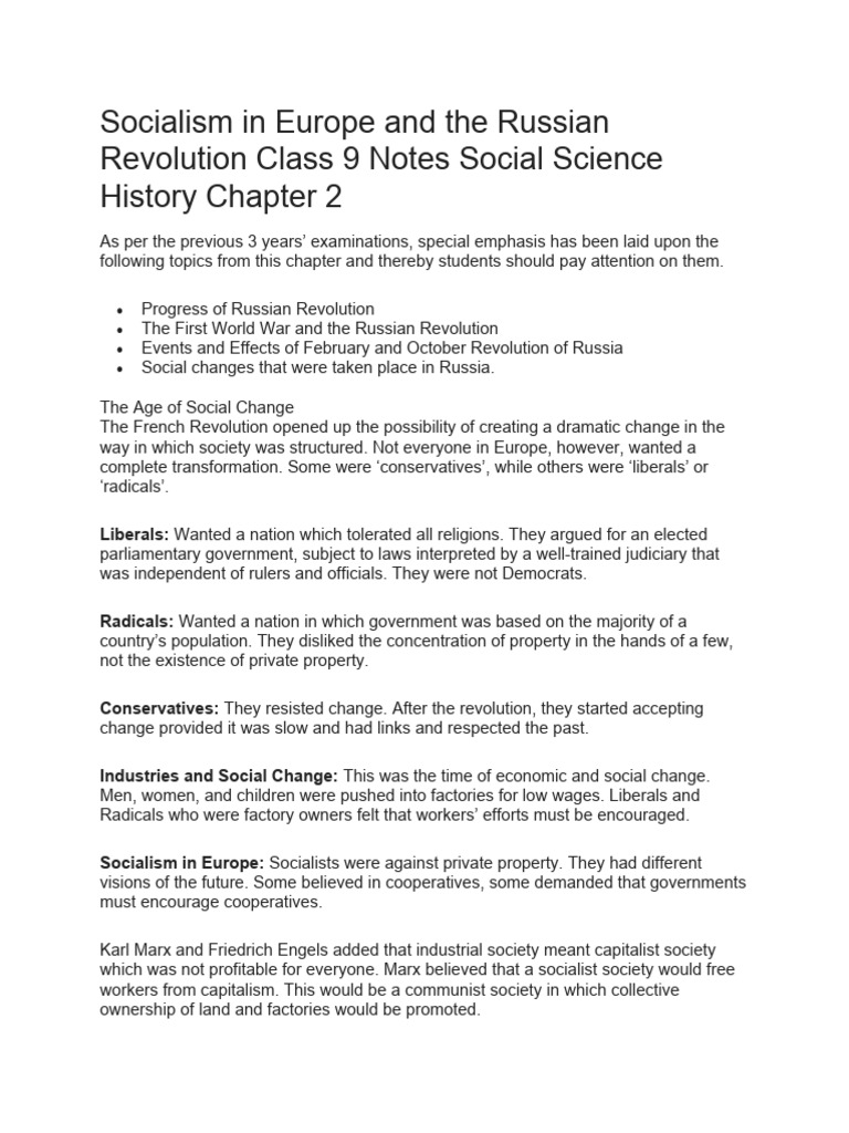 Russian Revolution and Socialism Notes | PDF | Bolsheviks | Socialism