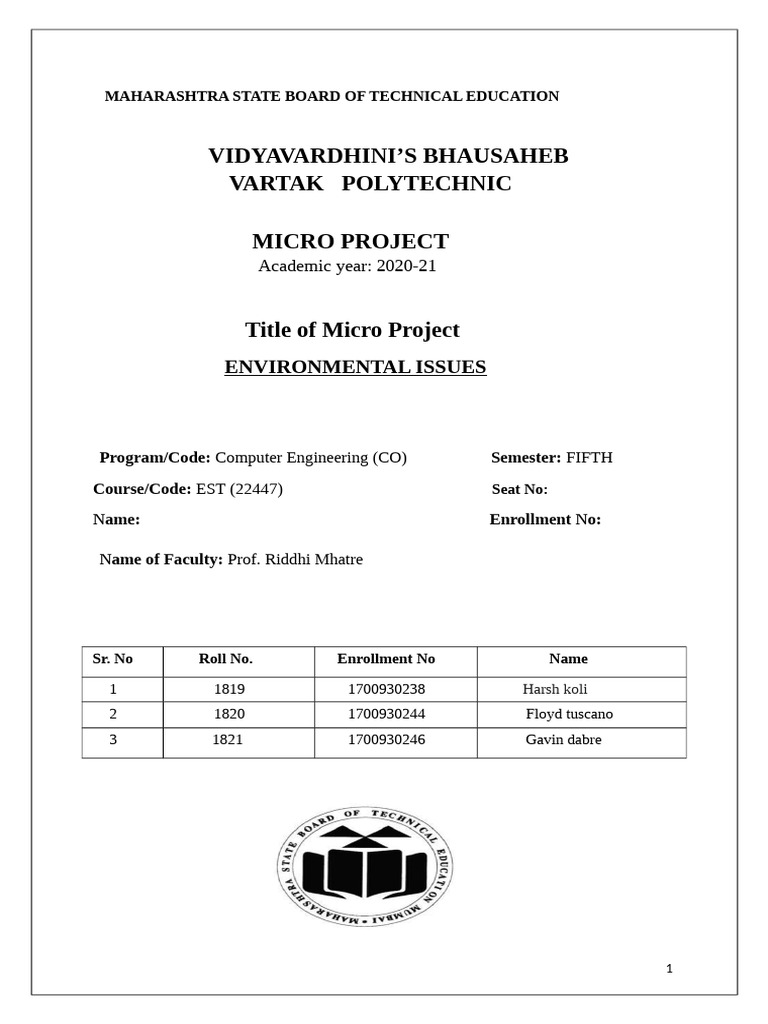 EST MICROPROJECT Final 1 1 | PDF | Climate Change | Climate Change ...