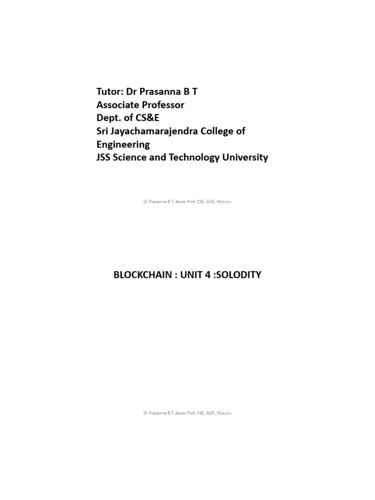 Unit 4-Solidity | PDF | Variable (Computer Science) | Control Flow