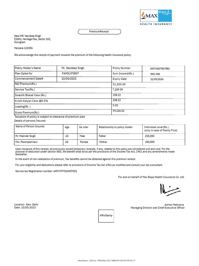 Max Bupa Parents PDF | PDF