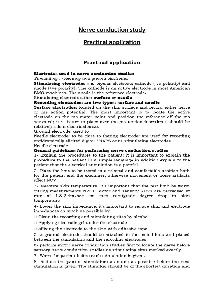 Nerve conduction study-3 | PDF | Elbow | Electrode