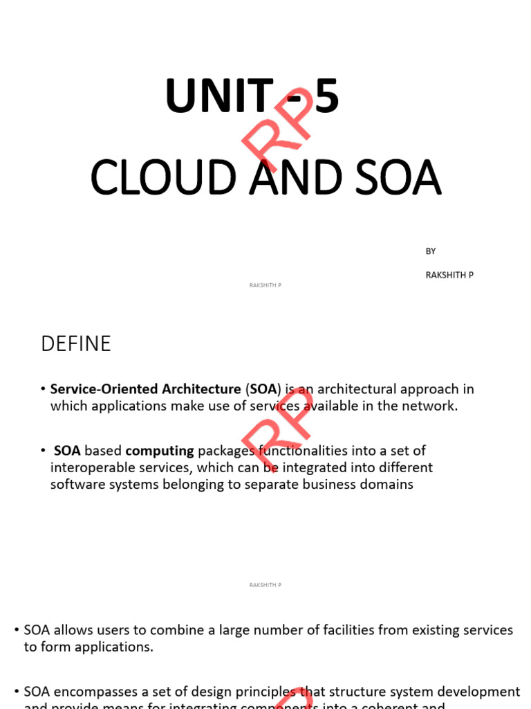 Unit 5 cloud-RAKSHITH P | PDF | Service Oriented Architecture | Component Based Software Engineering