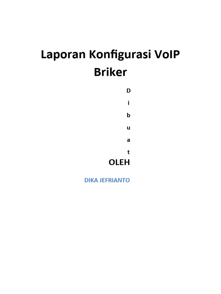 Konfigurasi VoIP Briker (Gru) | PDF