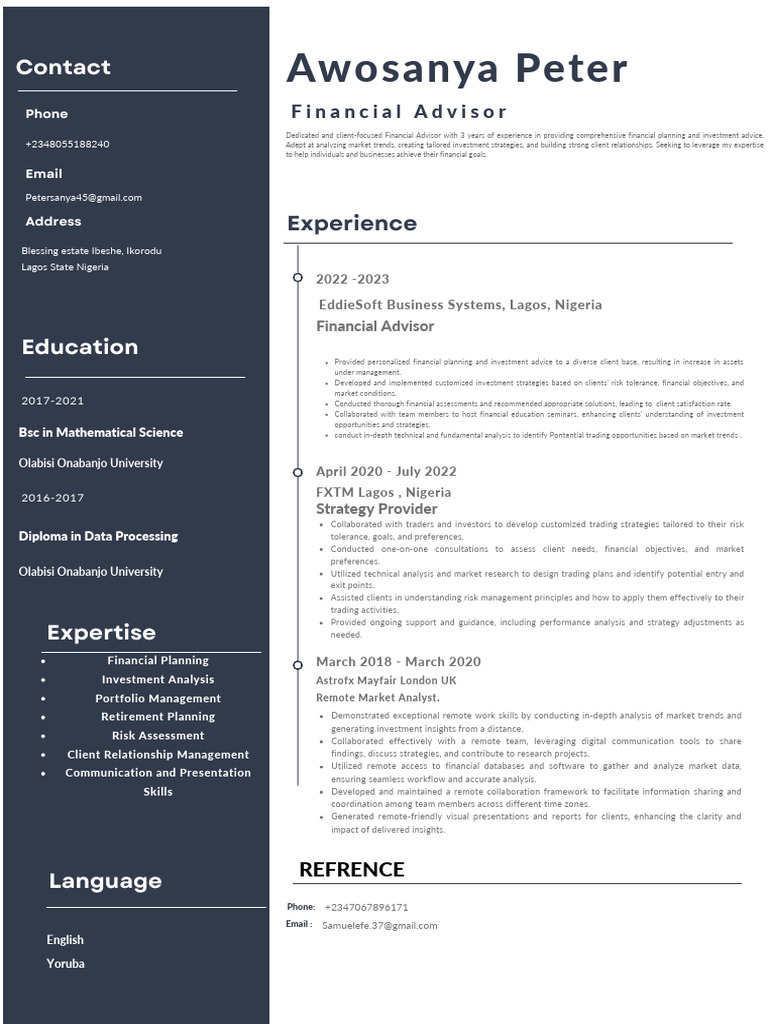 Black White Minimalist CV Resume | Download Free PDF | Investing | Risk