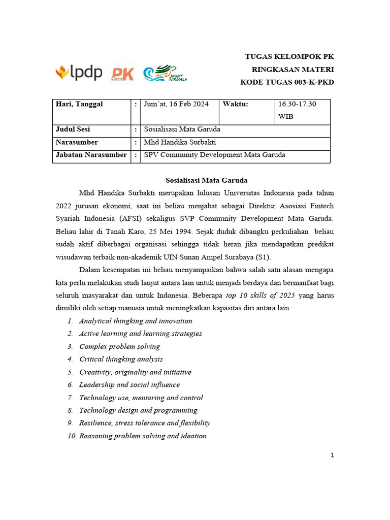 Pk-225 Tugas-003-K-pkd Ringkasan Materi h4 Nuarai | PDF