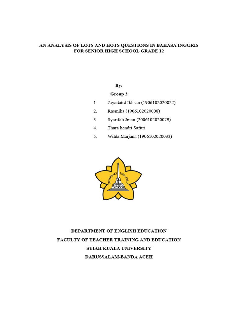 Analysis of LOTS and HOTS Questions | PDF | Thought | Understanding