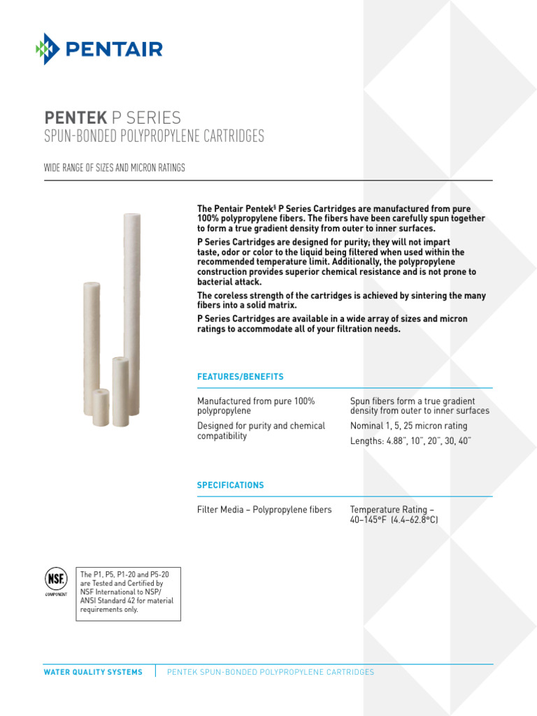 6a) P Series Spun-Bonded Polypropylene Cartridges | PDF | Filtration ...