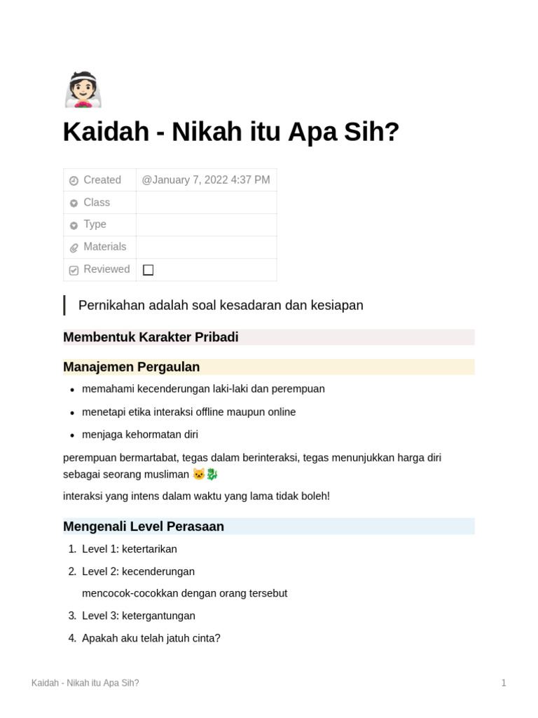 Kaidah - Nikah Itu Apa Sih | PDF