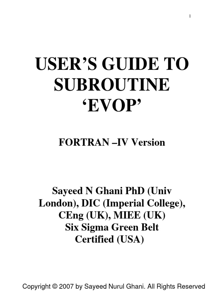 EVOP Manual | PDF | Mathematical Optimization | Function (Mathematics)