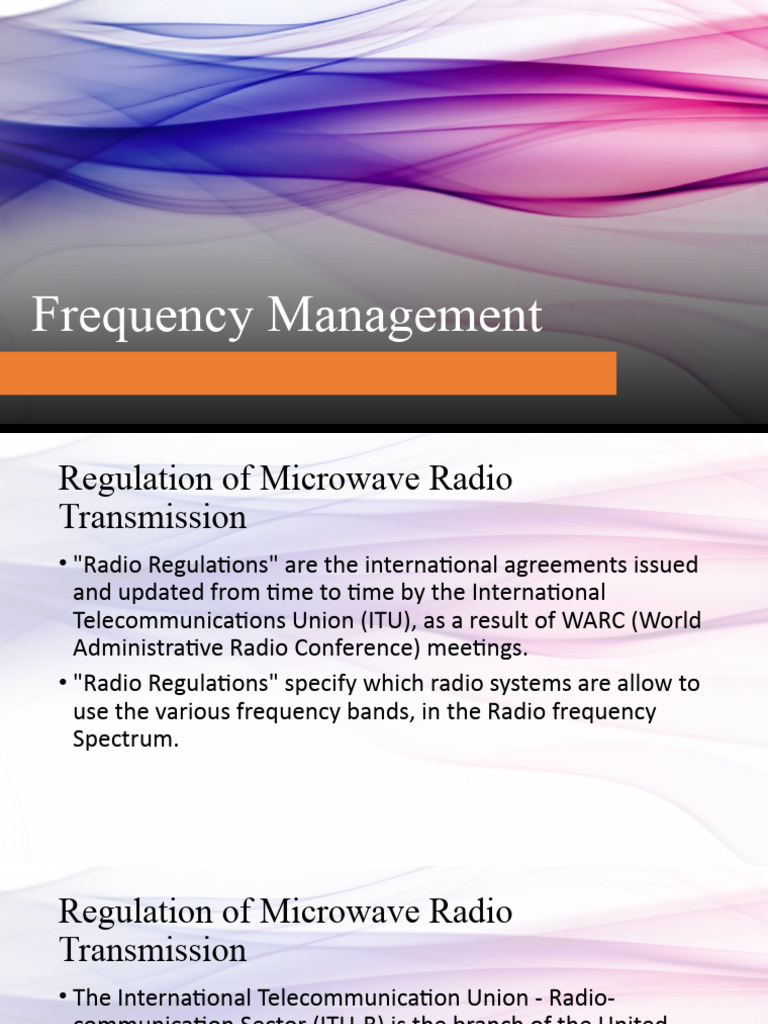 Microwave Frequency Management Overview | PDF | Radio Spectrum | Radio
