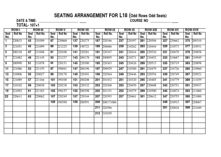 Seating Arrangement | PDF