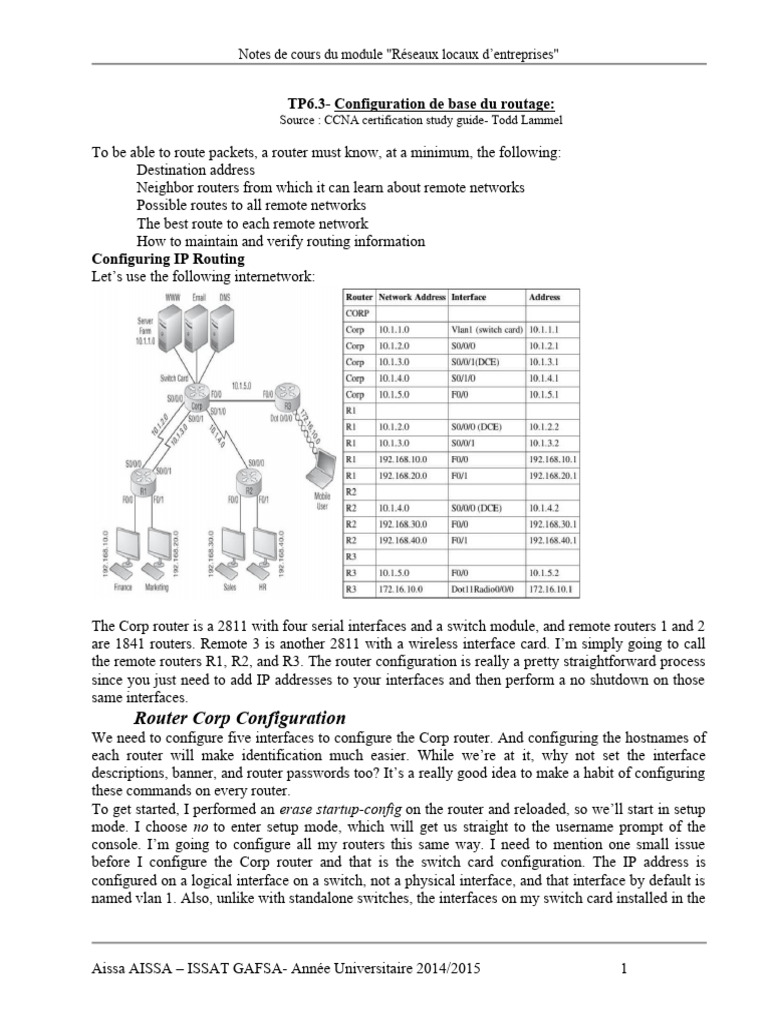Basic Router Configuration Guide | PDF | Router (Computing) | Routing