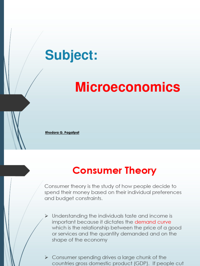 Consumer Theory | PDF | Utility | Consumption (Economics)