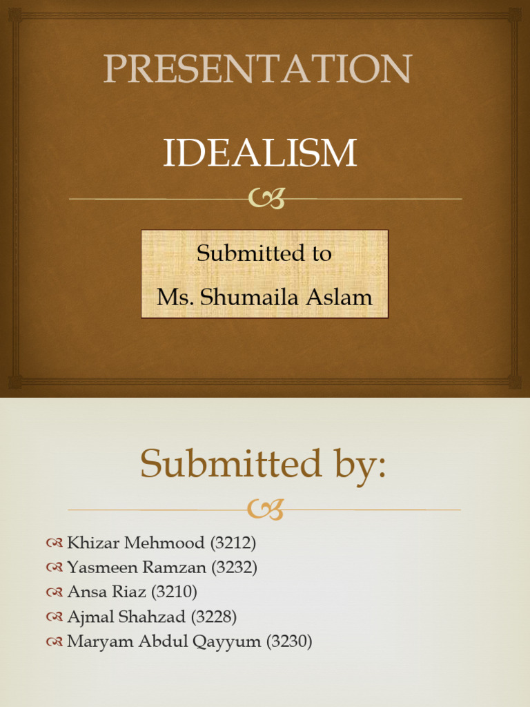 Idealism | PDF | Idealism | Reality