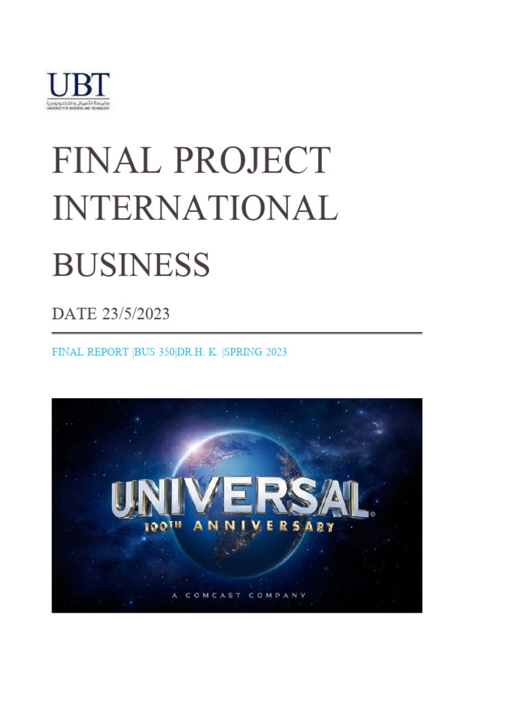 International Business Final Project | PDF