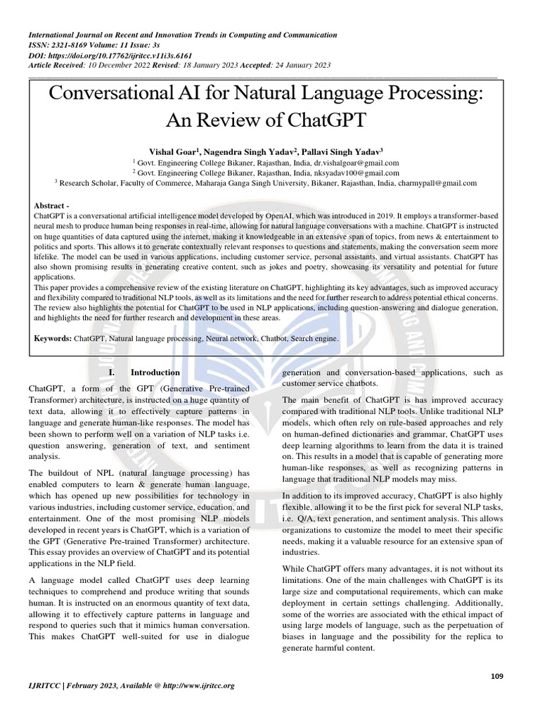 Conversational AI For Natural Language P | PDF | Artificial ...