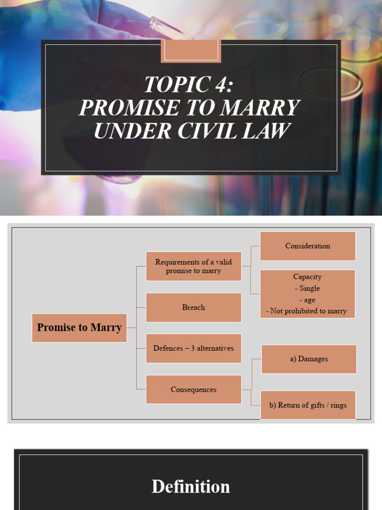 Topic 4 - Promise To Marry Under Civil Law | PDF | Consideration | Damages