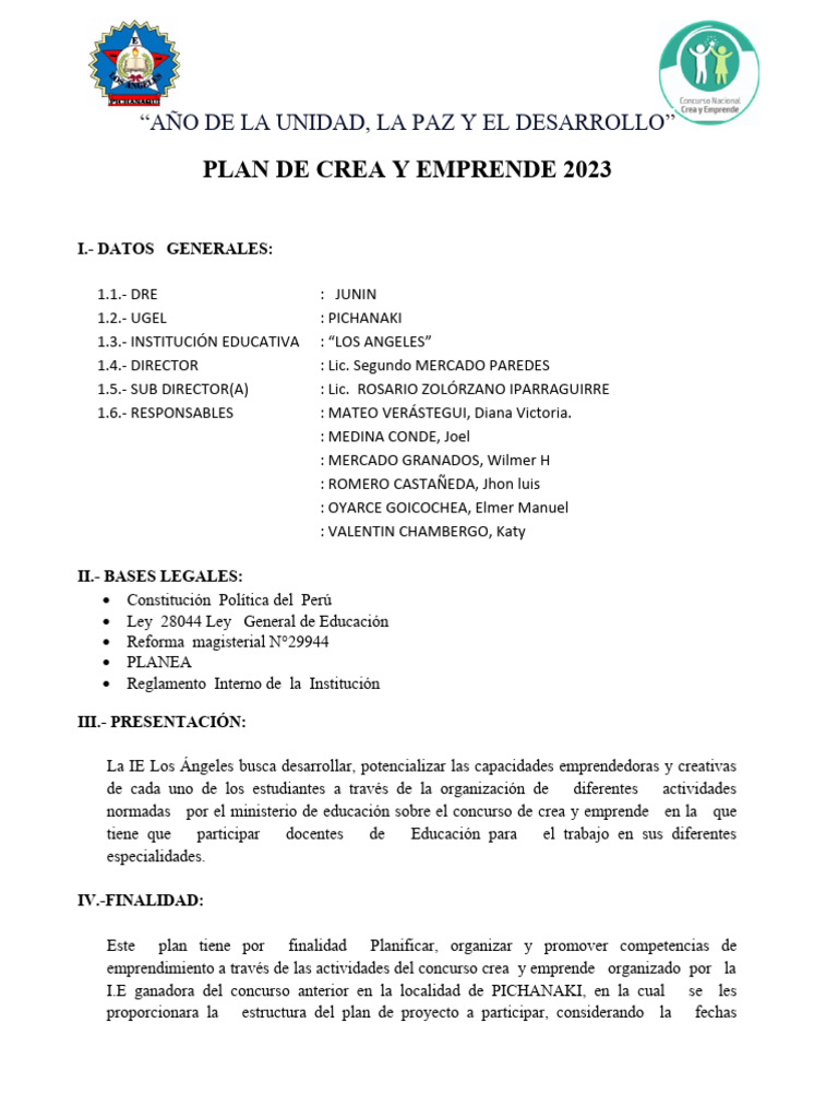 Plan de Crea y Emprende 2023 | PDF